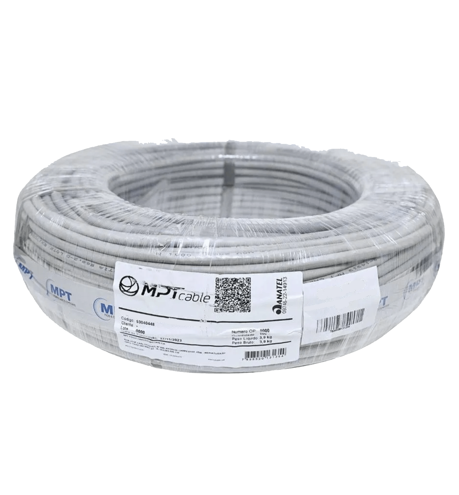 CABO LAN CAT5E UTP CMX (INTERNO) - BRANCO - 100 METROS - ANATEL - MPT ...